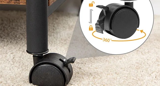 Pojízdný kancelářský regál Vasagle Ferano 48,5 cm černý/hnědý