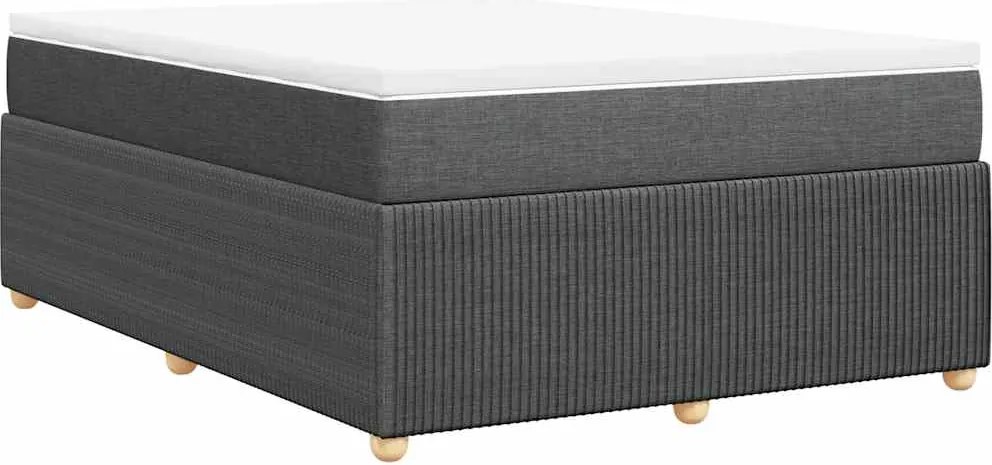 Box spring postel s matrací tmavě šedý 140 x 190 cm textil 3285568