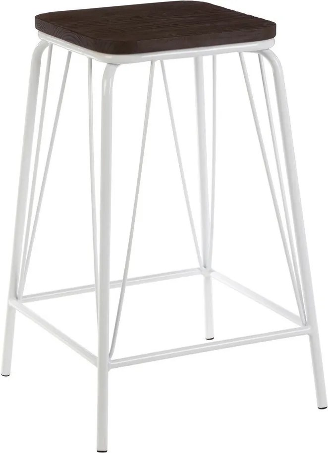 Bílá/v tmavě přírodní barvě stolička z jilmového dřeva District – Premier Housewares