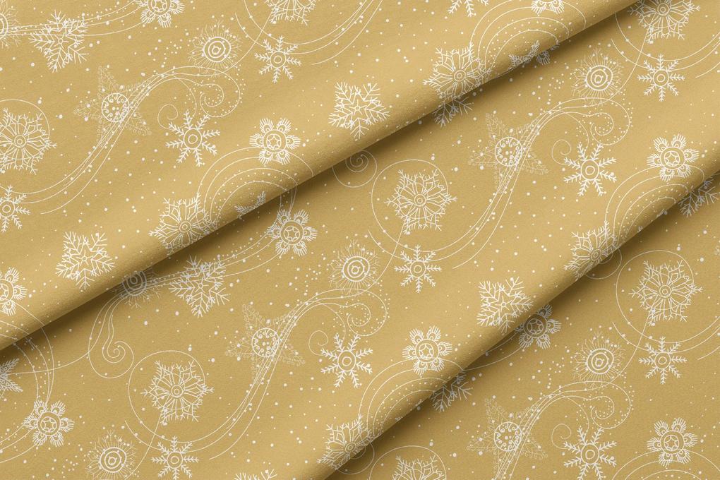 Ubrus vánoční teflonový - V-01 - zlatý Rozměry: 140x200, Tvar: Obdélník