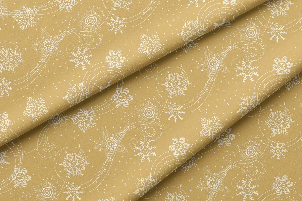 Ubrus vánoční teflonový - V-01 - zlatý Rozměry: 160x220, Tvar: Obdélník