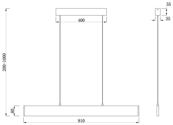 Maytoni P010PL-L23B4K - LED Lustr na lanku STEP LED/23W/230V 4000K 91 cm černá