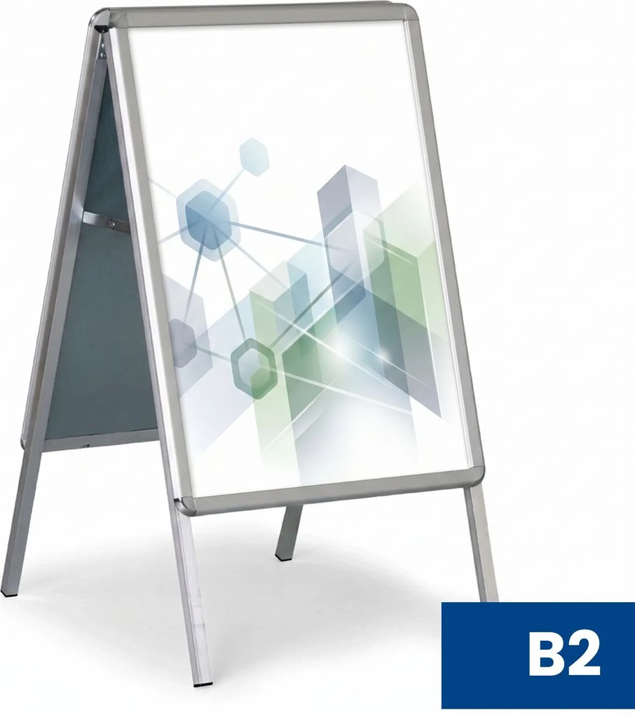 Reklamní A stojan B2, 500 × 700 mm, hliníkový rám