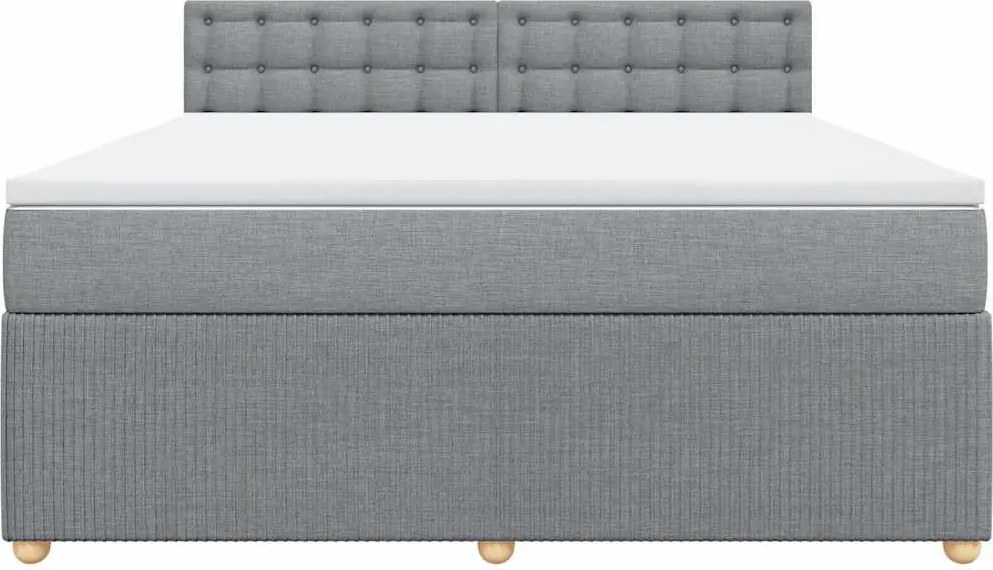 Box spring postel s matrací světle šedá 180 x 200 cm textil 3287549