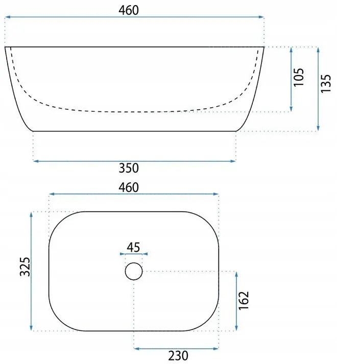 Keramické umyvadlo na desku REA BASARO HESTIA černé mat