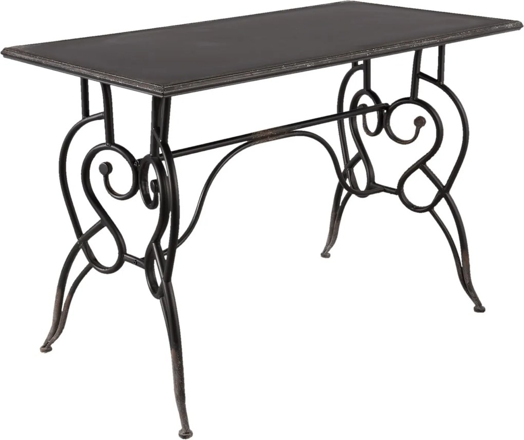 Kovový černý stůl s patinou Forged - 123*61*80 cm