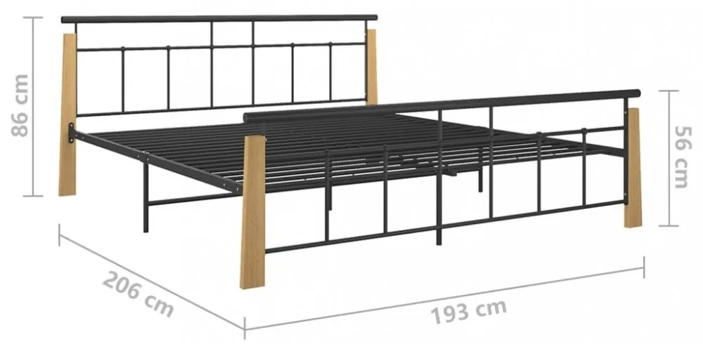 Postel kov / masivní dub Dekorhome 90 x 200 cm