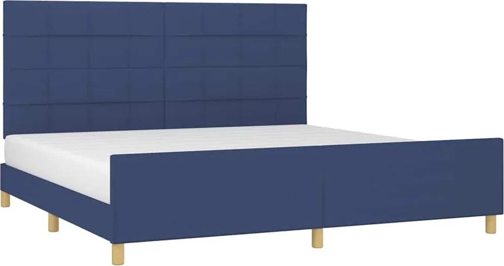 Rám postele bez matrace modrý 200 x 200 cm textil 3125087