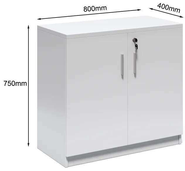 Nízká kancelářská skříňka Houseland Prime Line 02 80 cm bílá