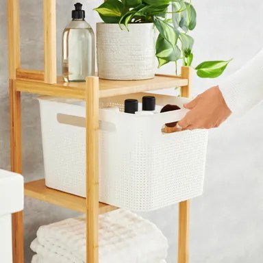 Rotho Úložný box s madly BRISEN 16l, 36x26,2x21cm, bílý