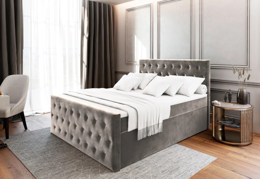 Expedo Čalouněná postel boxspring FENDI, 160x200, casablanca 4 + topper