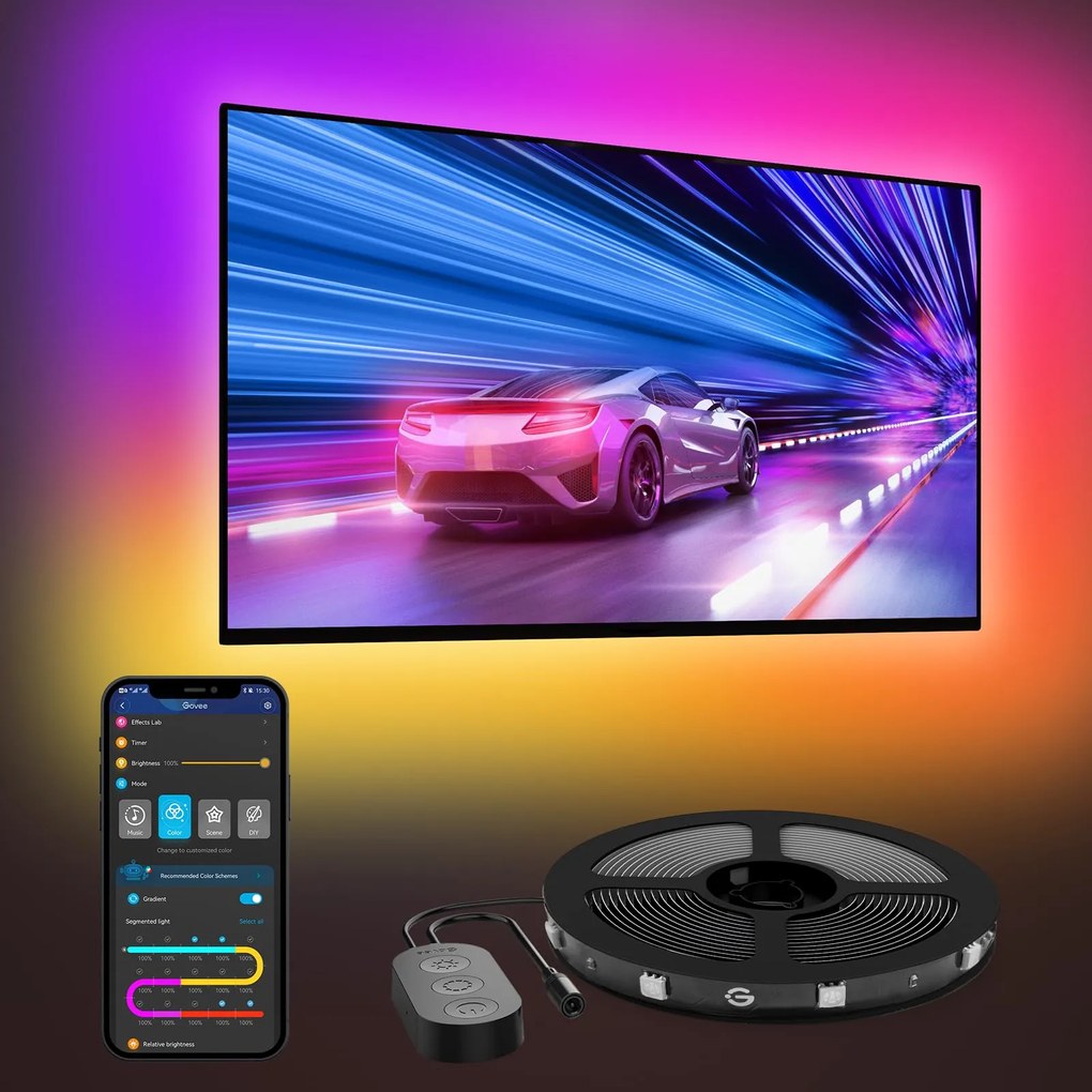 Led pásek Rgbic Govee H6167 Tv 40'' 50'' Bluetooth WiFi Alexa Google