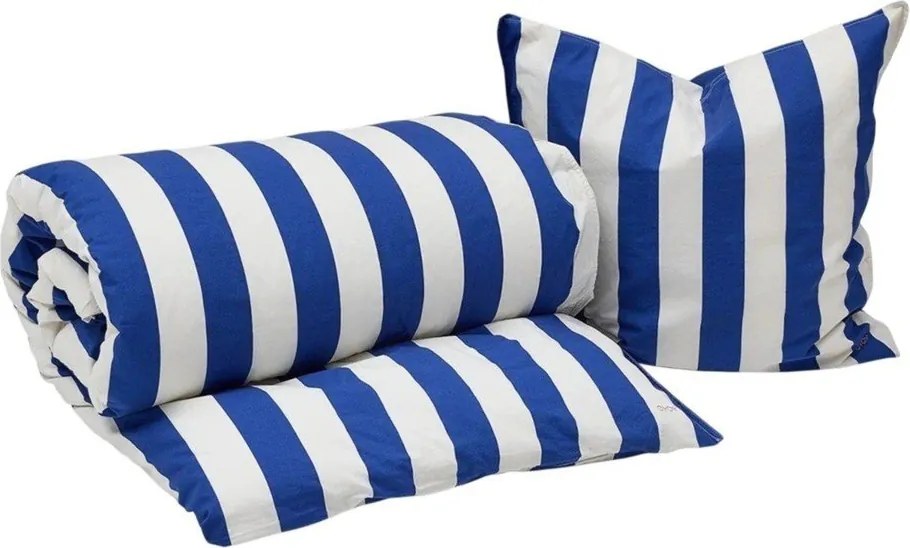 Bílé/modré bavlněné povlečení na jednolůžko 140x200 cm Shima – OYOY Living Design