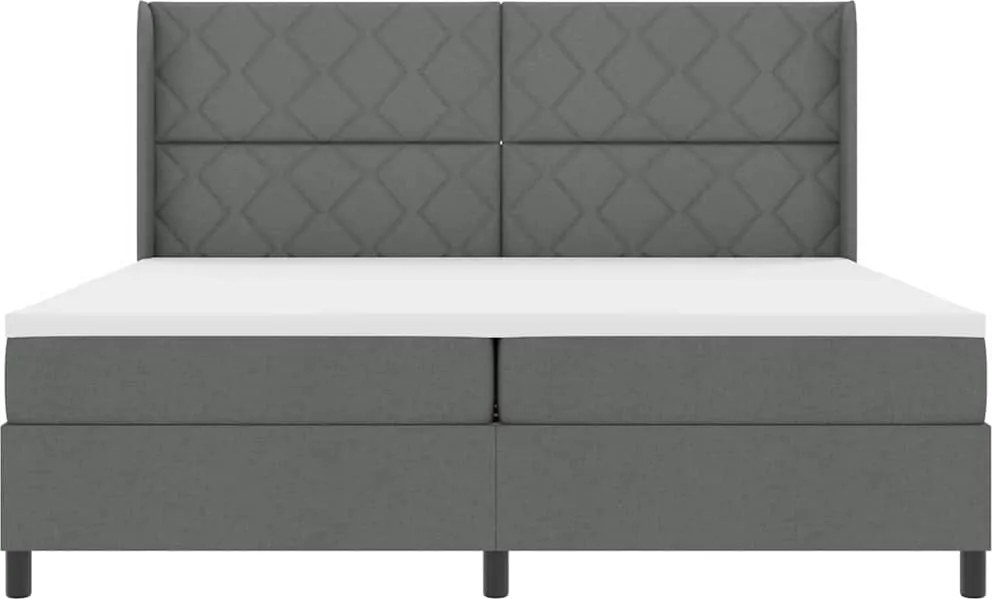 Postel s boxspringem s polštářem Tmavě šedá 200 x 200 cm textil 3341729
