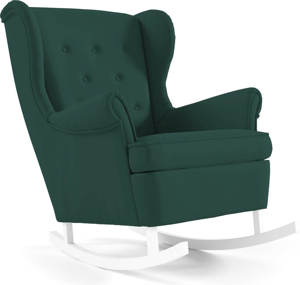 Eka Houpací křeslo ušák LINO Výběr nohou: Přírodní, Barva látky: Světle šedá (Paros 05)