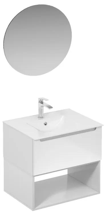 Koupelnová sestava s umyvadlem včetně umyvadlové baterie, vtoku a sifonu Naturel Stilla bílá lesk KSETSTILLA009
