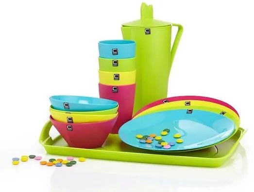 Talíř - plastový Set 4ks Modrá