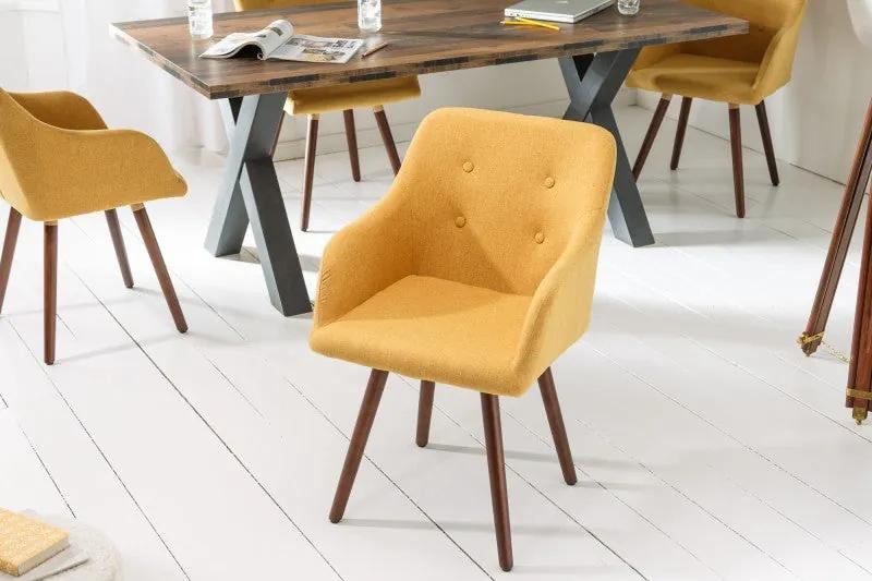 Invicta Interior Moderní kuchyňská židle žlutá - Kafel