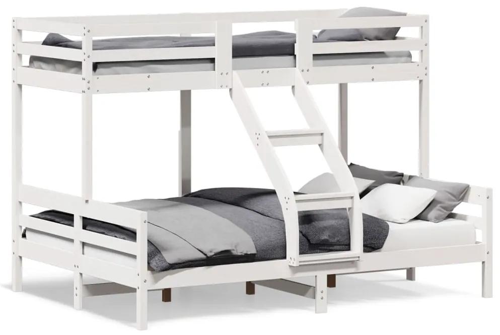 Patrová postel 80 x 200/140 x 200 cm bílá masivní borové dřevo,  3207166