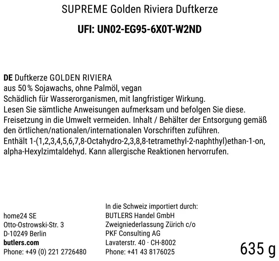 SUPREME Vonná svíčka velká Golden Riviera
