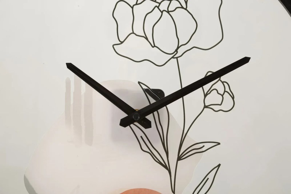 Nástěnné hodiny Flower A 40 cm černé