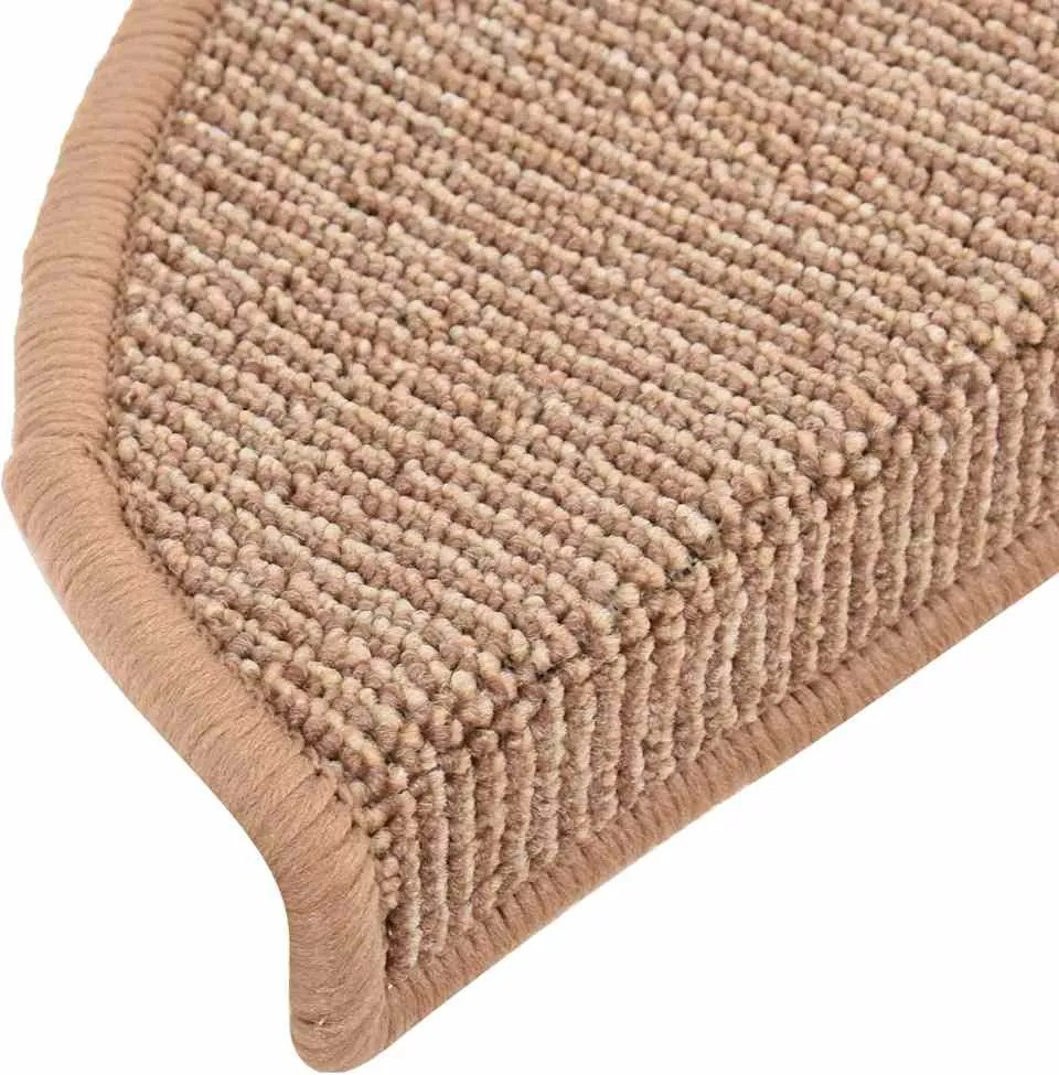 Schodové rohože 15 ks 56 x 17 x 3 cm světle hnědé půlkulaté 149851