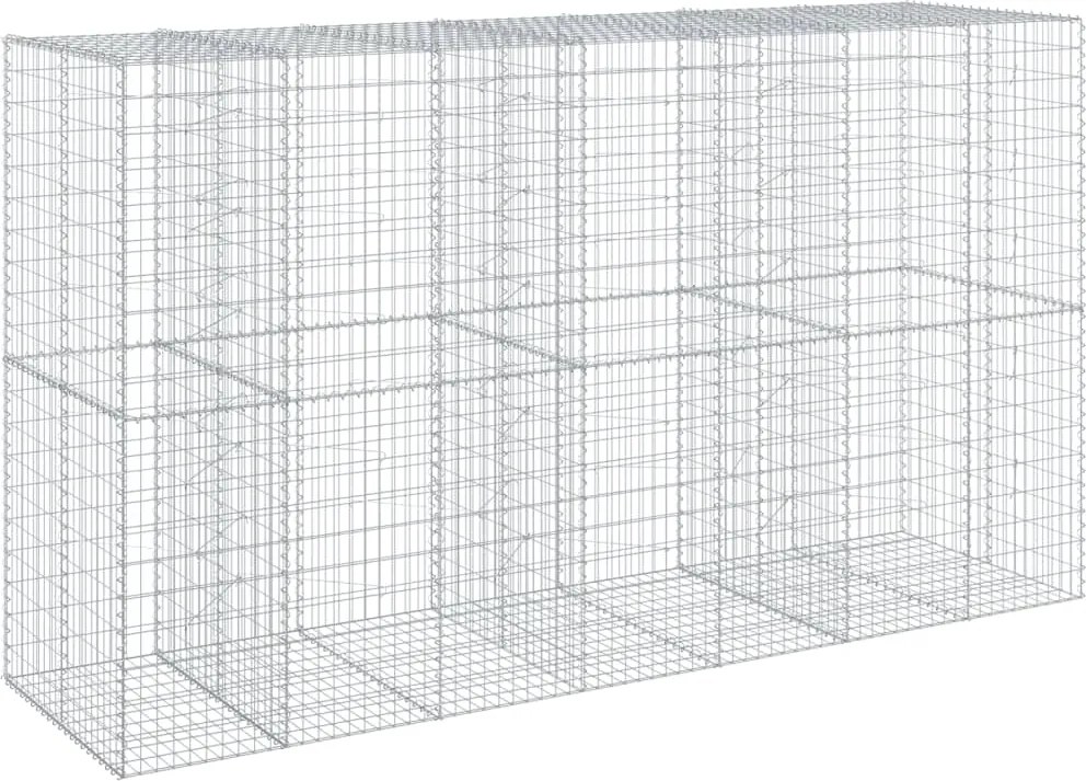 Gabionový koš s víkem 350 x 100 x 200 cm pozinkované železo 3295230