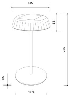 LED Stmívatelná solární nabíjecí stolní lampa VIVIEN LED/3W/5V 2700K IP54 bílá