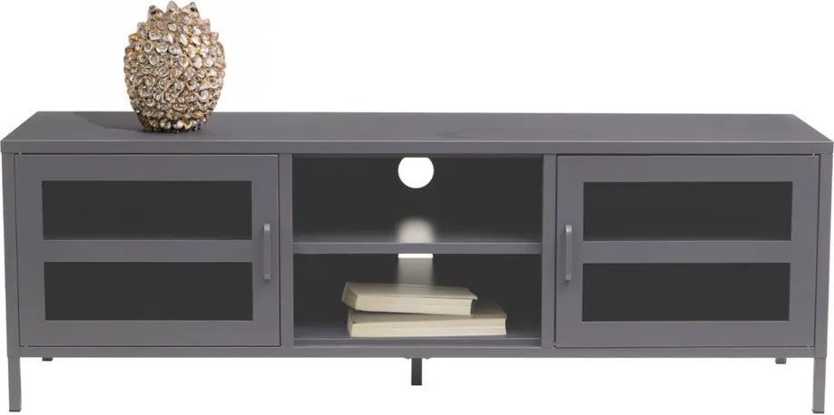 Šedý ocelový TV stolek 150x50x45 cm Acier – Premier Housewares