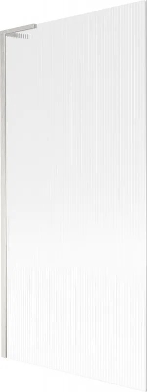 Mexen Next L, 1-křídlová vanová zástěna 90 x 150 cm, 6mm sklo s žebrovým vzorem, 6mm čiré sklo, profil broušená ocel, 895-090-000-03-09-97