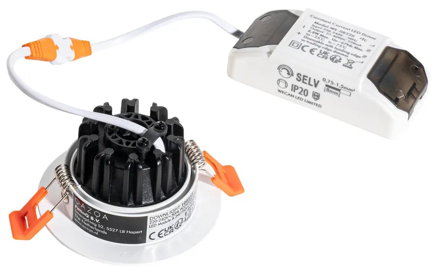 Zapuštěné bodové svítidlo bílé 6,8 cm vč. LED 545 lm stmívatelné IP23 - Gaius