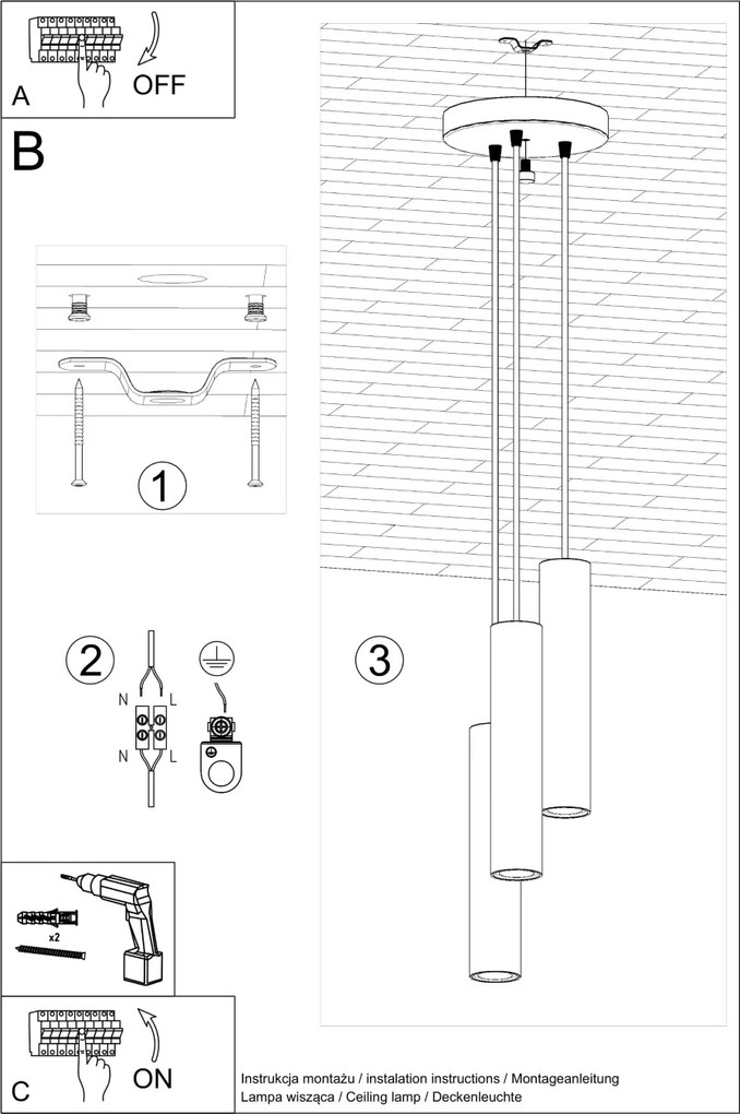 Sollux Lighting Závěsná lampa LAGOS 3P olivově zelená