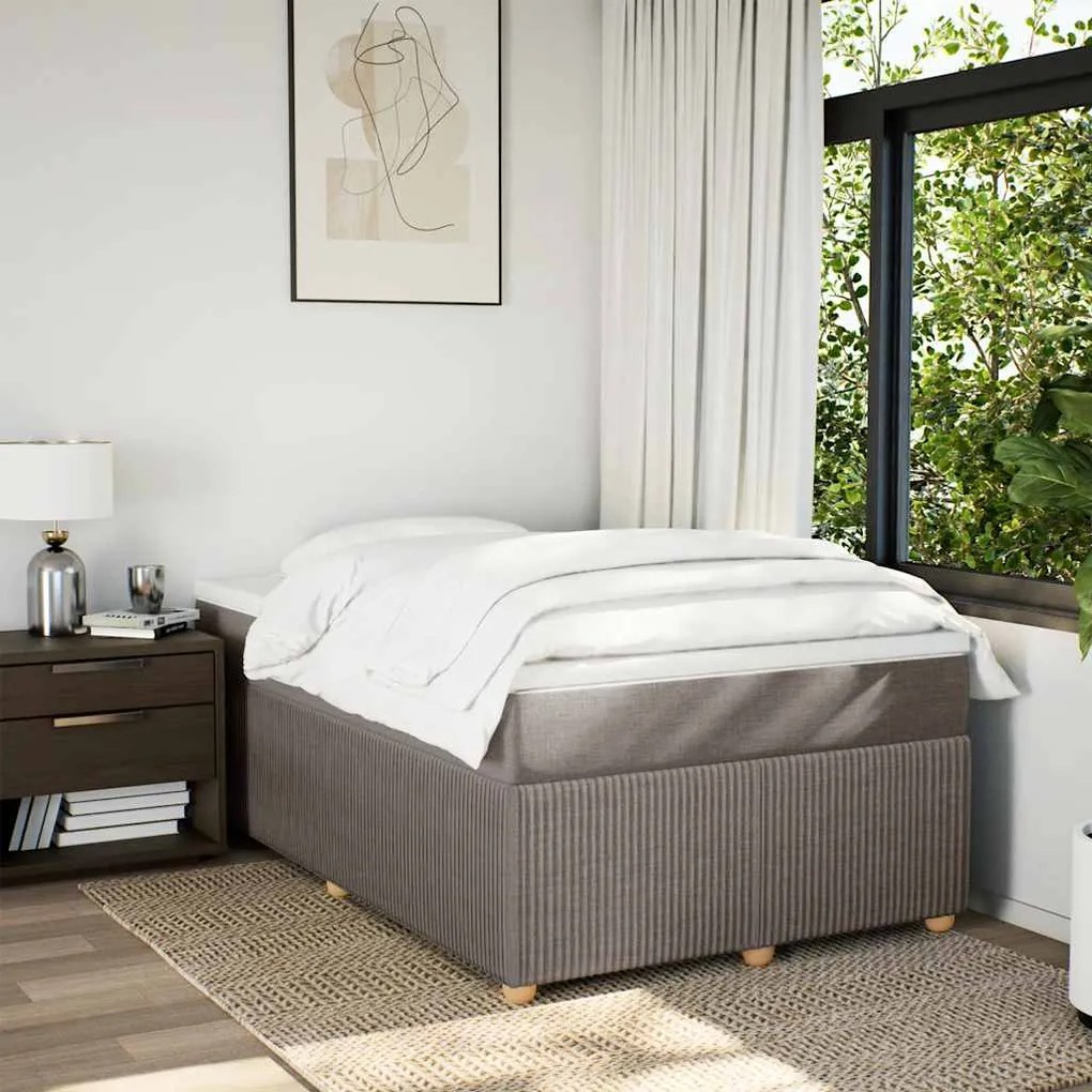 Box spring postel s matrací taupe 120x200 cm textil 3285564