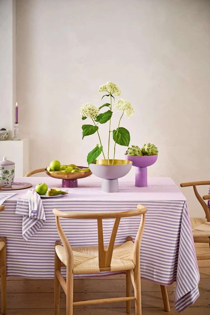 Pip Studio Stripes ubrus 160x250cm, lila (Ubrus ze 100% bavlny)
