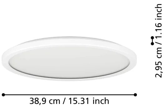 Eglo 901458-LED St. koupel. svítidlo ROVITO-R 18,5W/230V pr.38,9cm IP44 bílá +DO