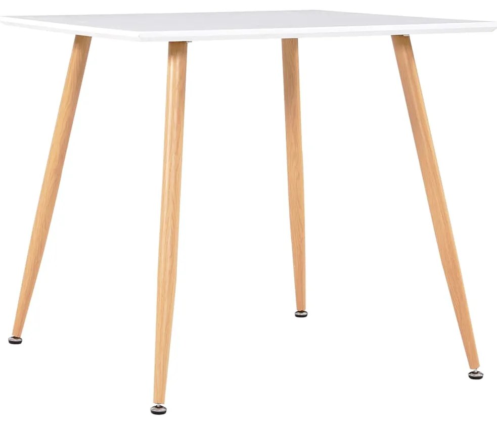 248305 vidaXL Jídelní stůl bílý a dubový 80,5 x 80,5 x 73 cm MDF