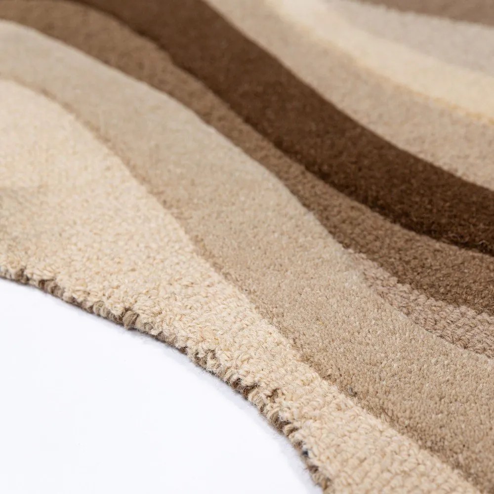 Hnědý/béžový ručně tkaný vlněný koberec 160x230 cm Envy Wool – Flair Rugs