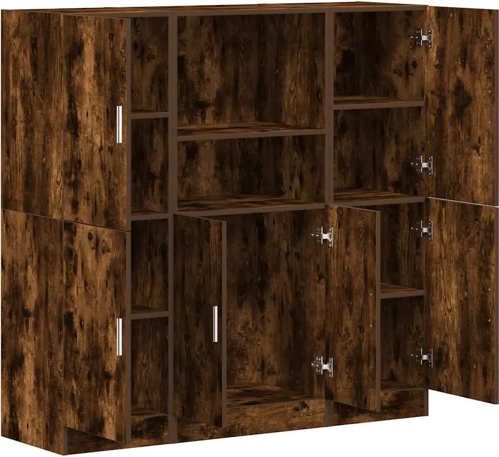 Sada 3 kusů kuchyňských skříněk kouřový dub kompozitní dřevo 3324155