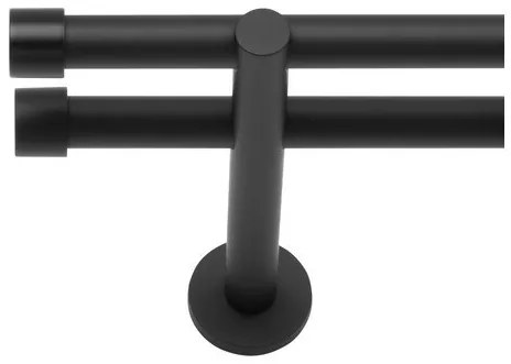 Dekodum Garnýž dvouřadá LOFT 19/19 mm černá matná 120 cm
