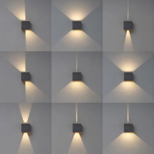 Venkovní nástěnné LED svítidlo MANTRA DAVOS tmavě šedá 3000K IP54 2x6W stmívatelné