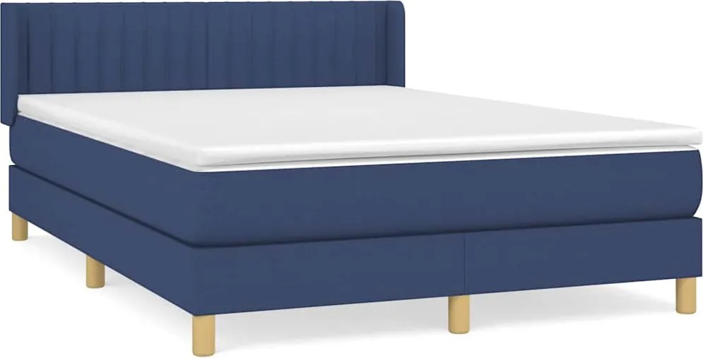 Box spring postel s matrací modrá 140x190 cm textil 3130431