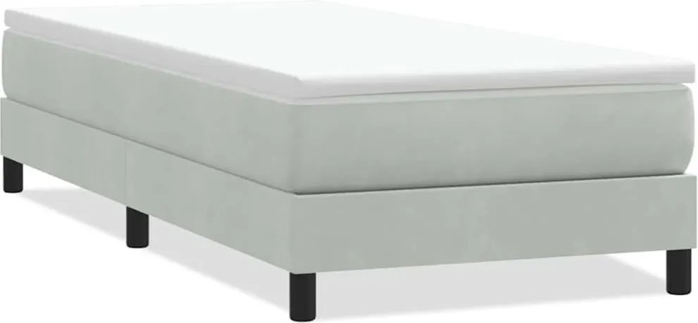 Postel Box Spring bez matrace světle šedá 80x220 cm samet 3315849