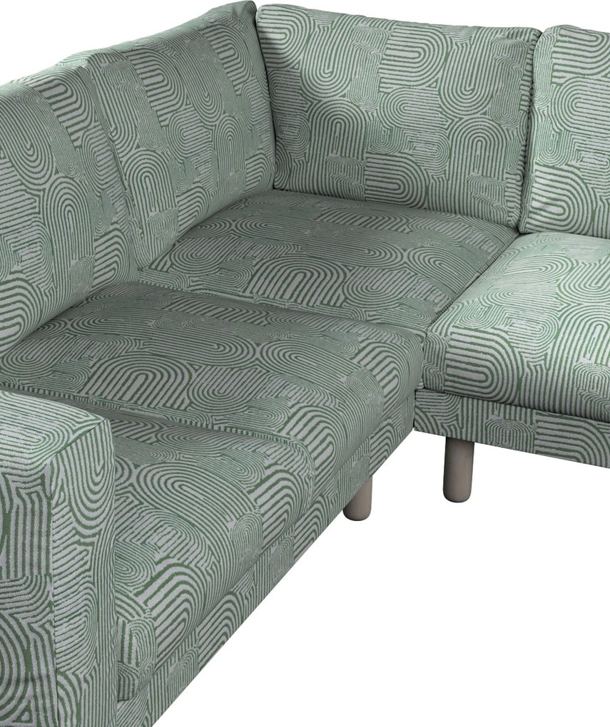 Potah na pohovku IKEA Norsborg rohová 4-místná barva zelená látka pletený vzor, vzorované