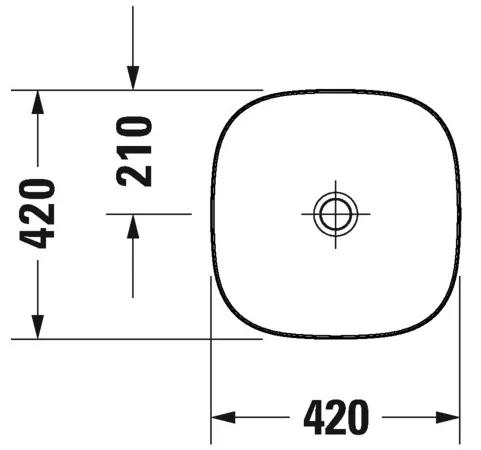 Duravit Zencha - Umyvadlová mísa 420x420x140 mm, bílá matná 2373423279