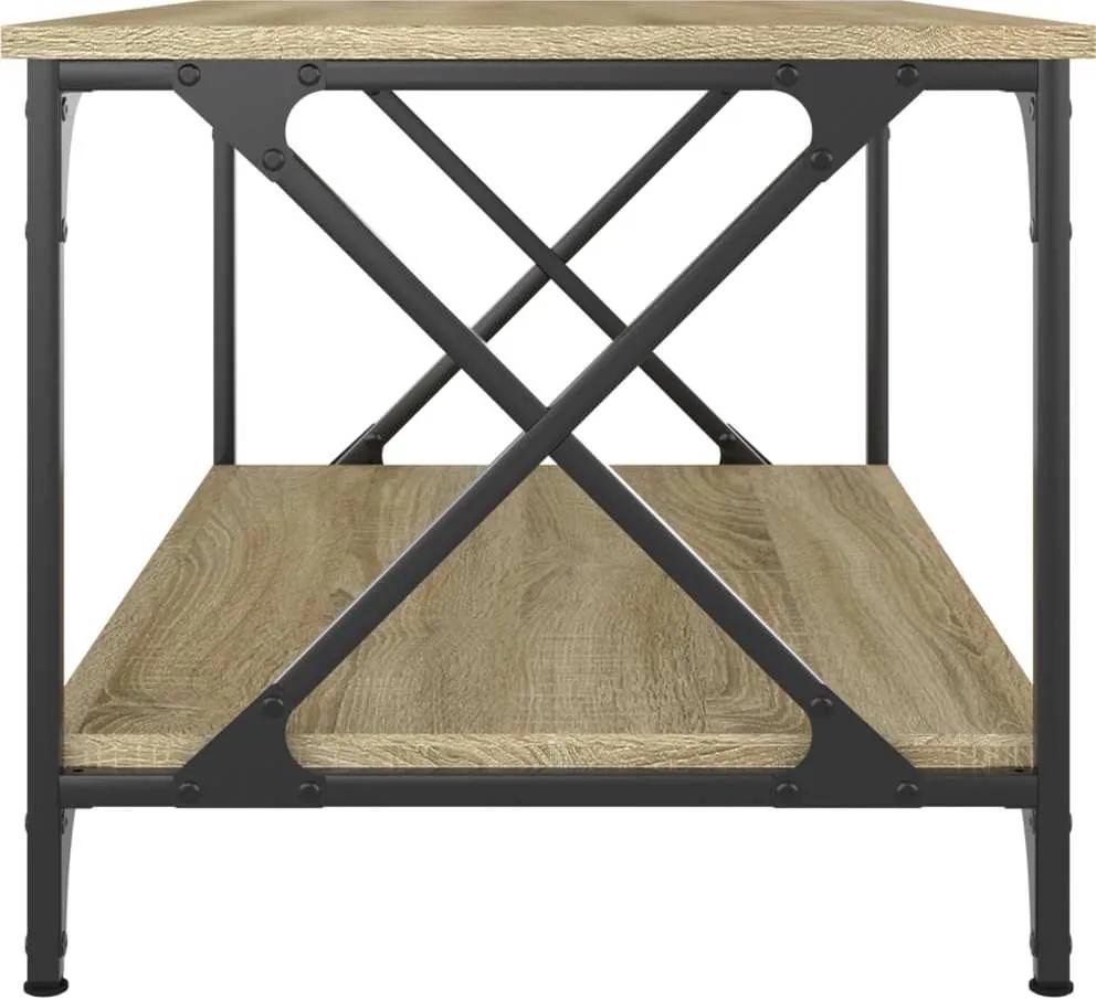 vidaXL Konferenční stolek 80x50x45 cm kompozit a železo [823318] Barva: Černá