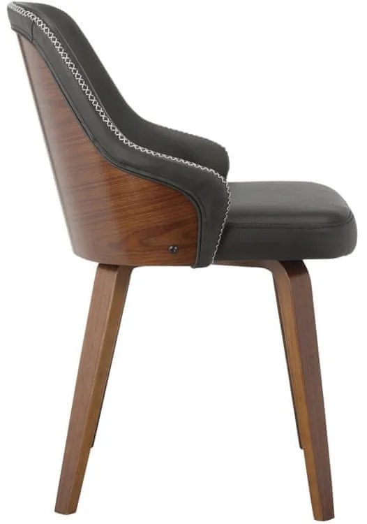 Danish style Jídelní židle Okido (SET 2 ks), syntetická kůže, hnědá