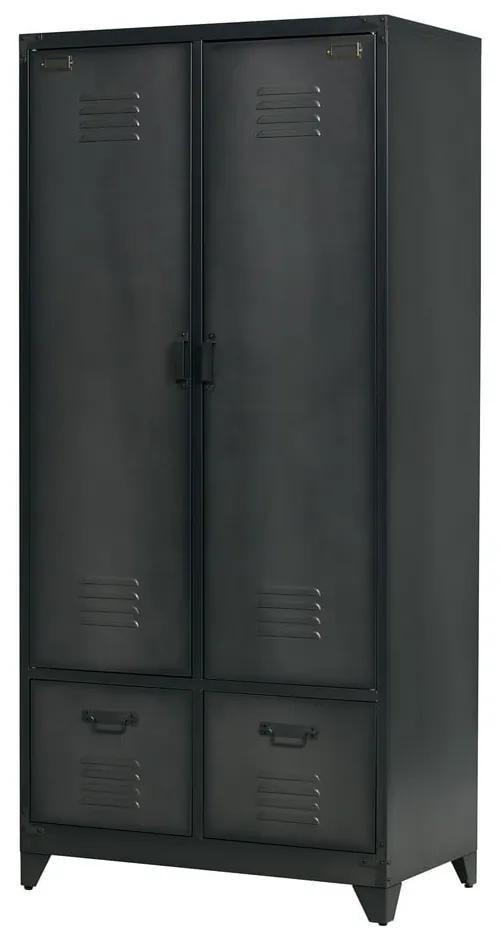 Černá kovová šatní skříň 90x190 cm - vtwonen