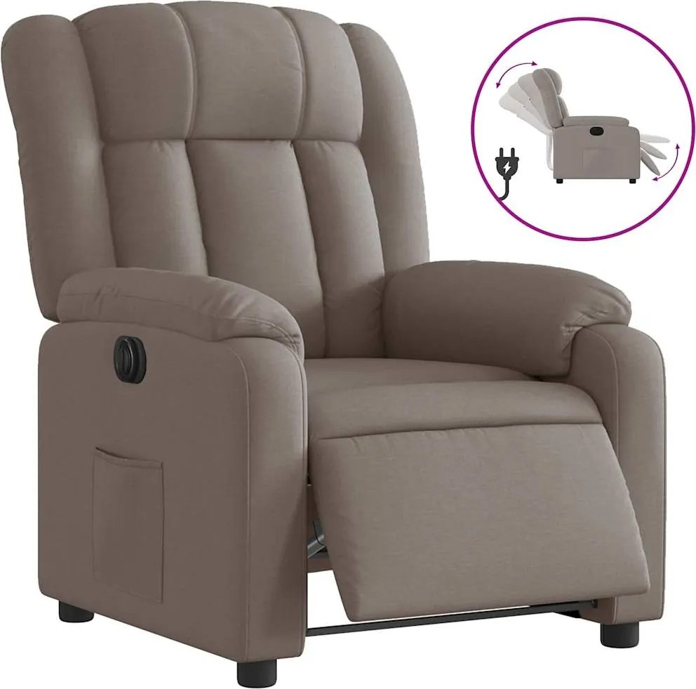 Elektrické polohovací křeslo taupe textil 3205300