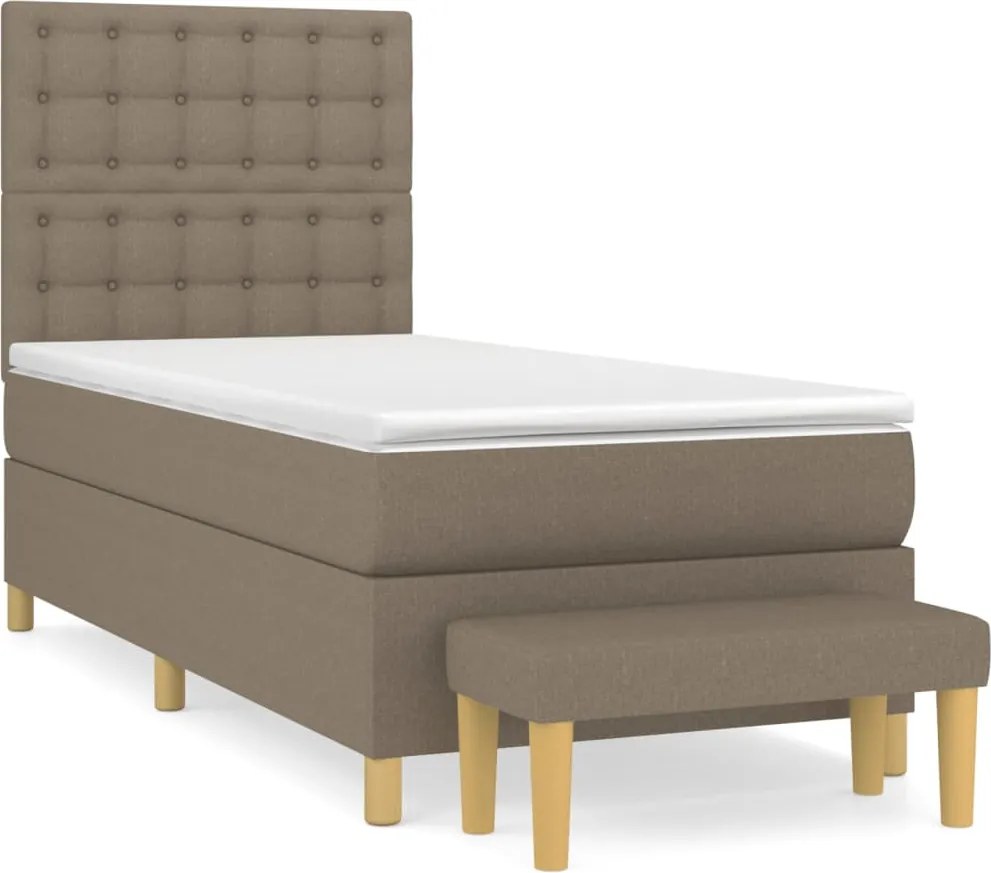 Box spring postel s matrací taupe 90x190 cm textil 3137441