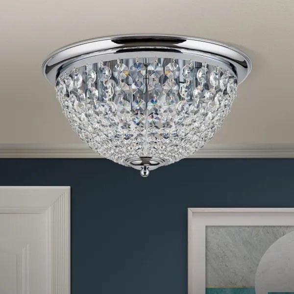 Orion DLU 1840/47-Křišťálové str. svítidlo PLAFOND 6xE27/40W/230V pr.47 cm chrom
